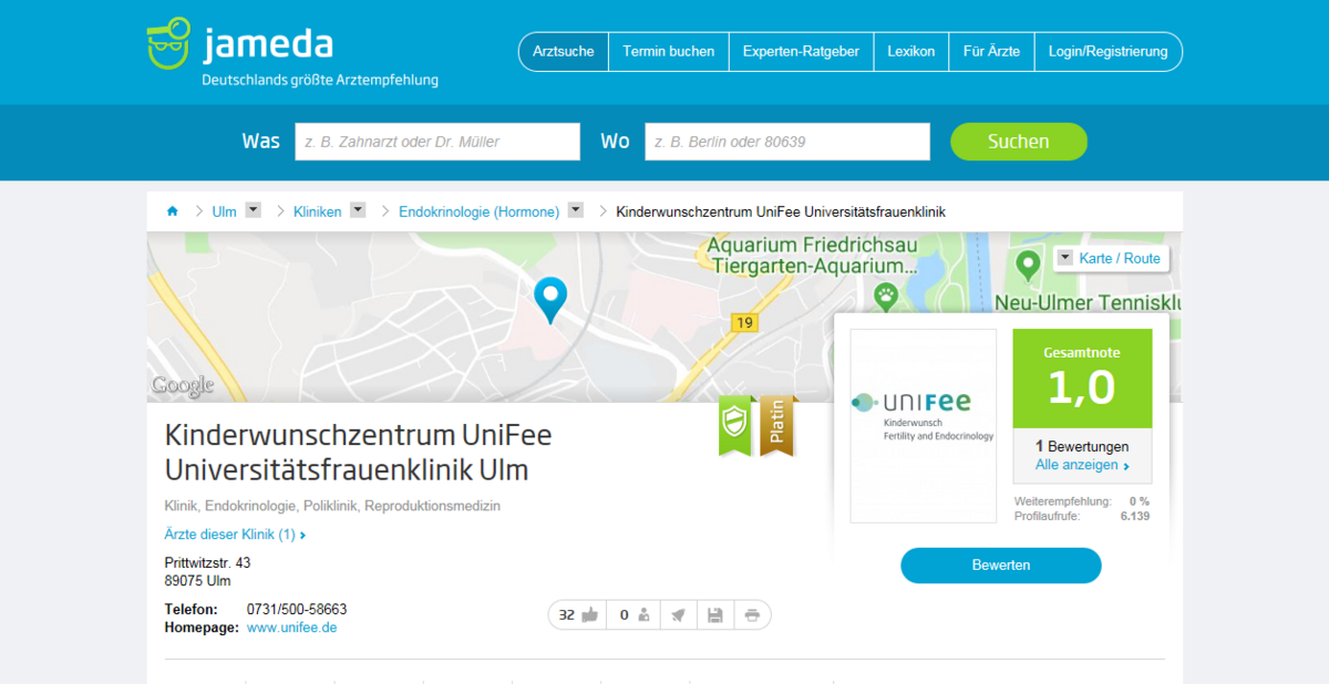 UniFee jetzt auch auf Facebook und jameda | Universitätsklinikum Ulm